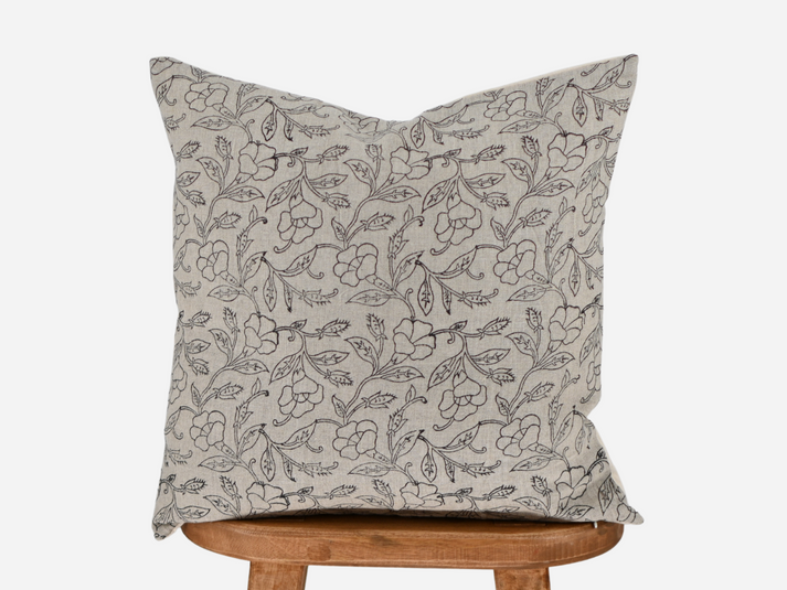 Zimri Block Print Pillow Cover | Stylish Floral Pillow – Maple Village Lane